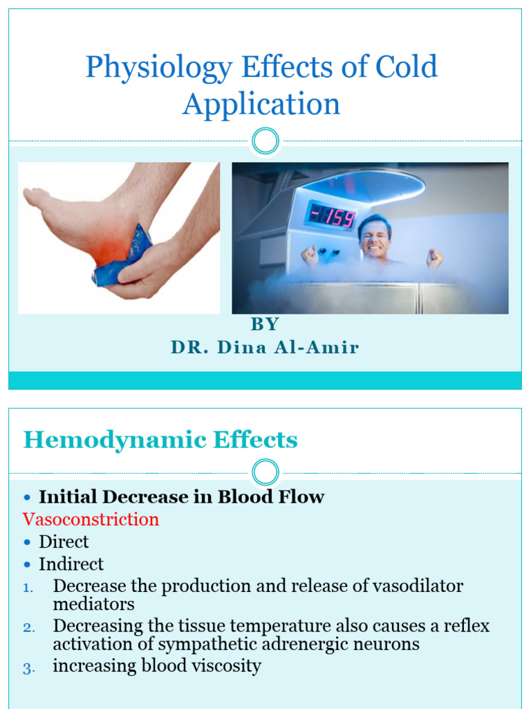 3rd Physiology Effects of Cold Application | PDF | Vasodilation | Axon