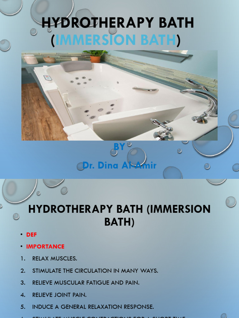 4th Hydrotherapy Bath (Immersion Bath) | PDF