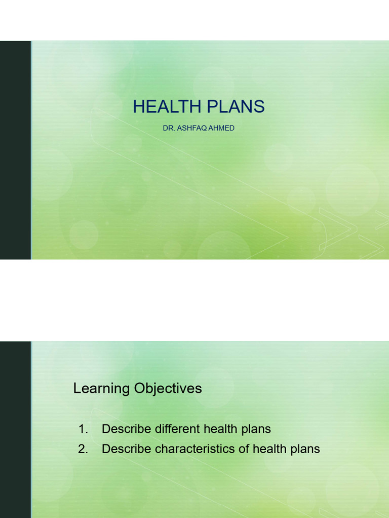 Health Plans | PDF | Strategic Planning | Goal