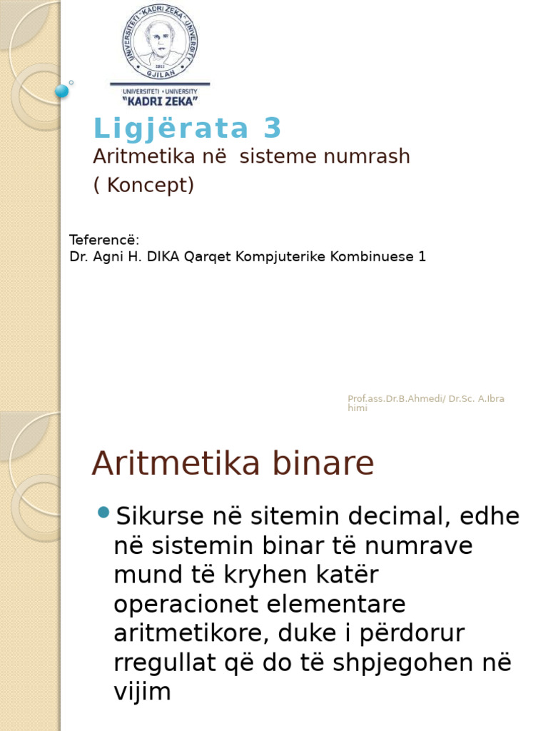 L3 - Aritmetike Sistemesh 23.10.2024 | PDF