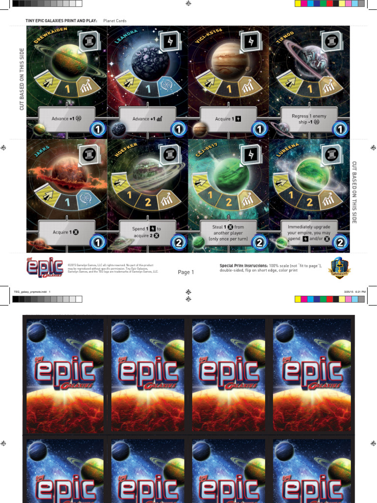 Tiny Epic Galaxies Print & Play Guide | PDF
