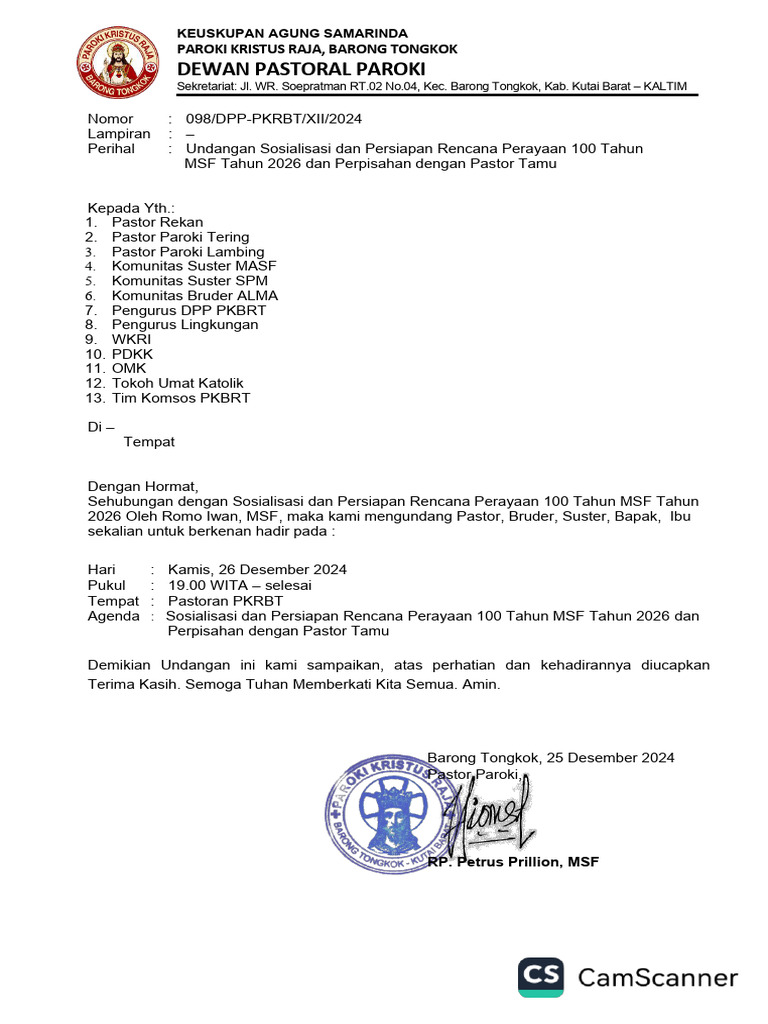 Rapat Sosialisasi 100 Tahun MSF-2 | PDF