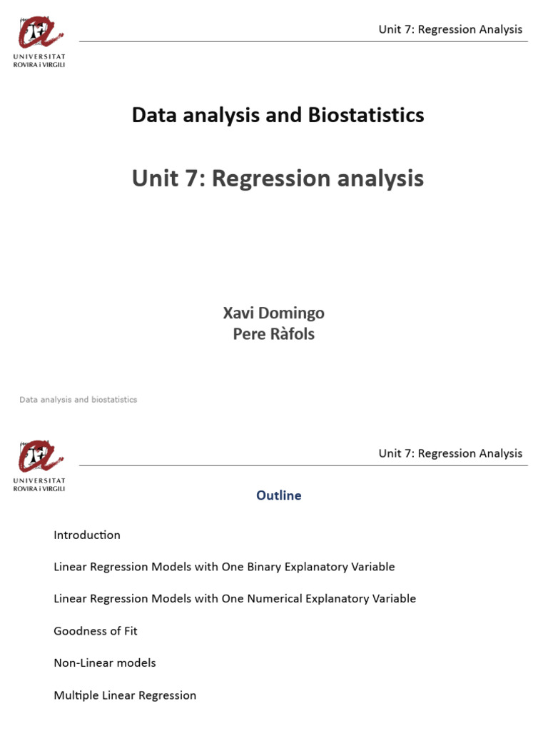 Unit 7 Linear Regression | PDF | Regression Analysis | Linear Regression