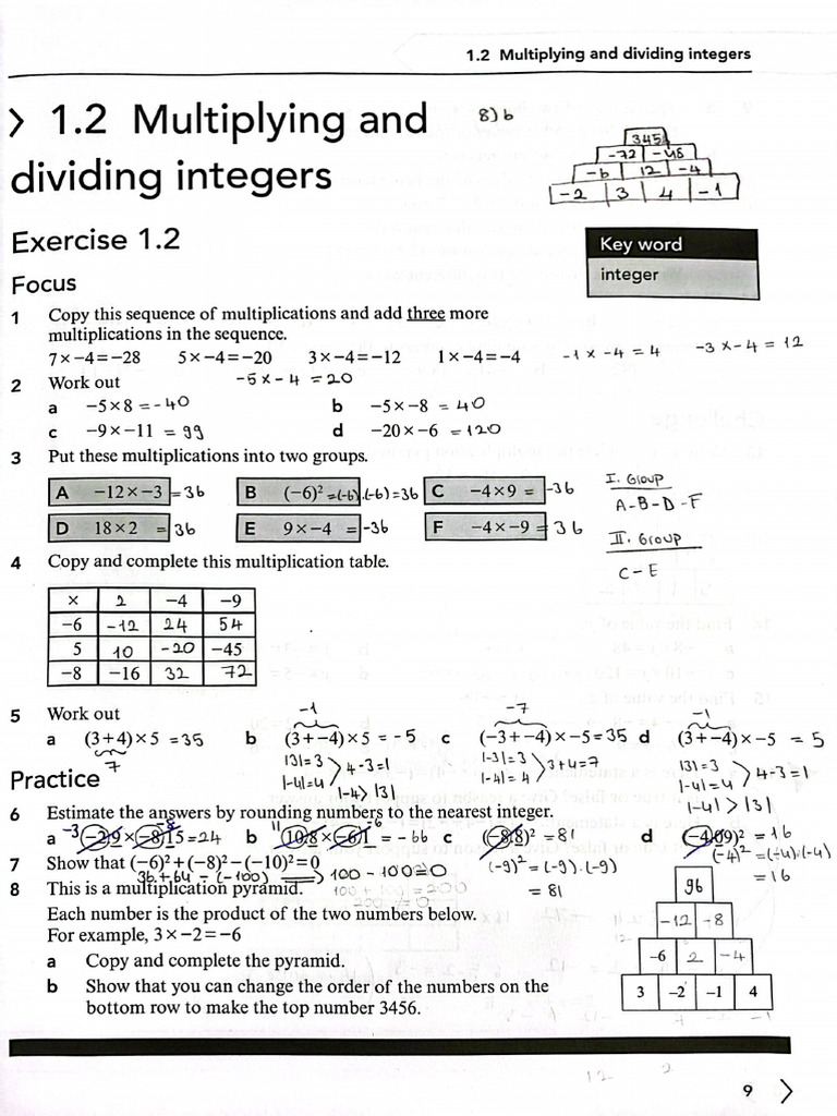 7th Grade 3rd Homework Answer Key | PDF