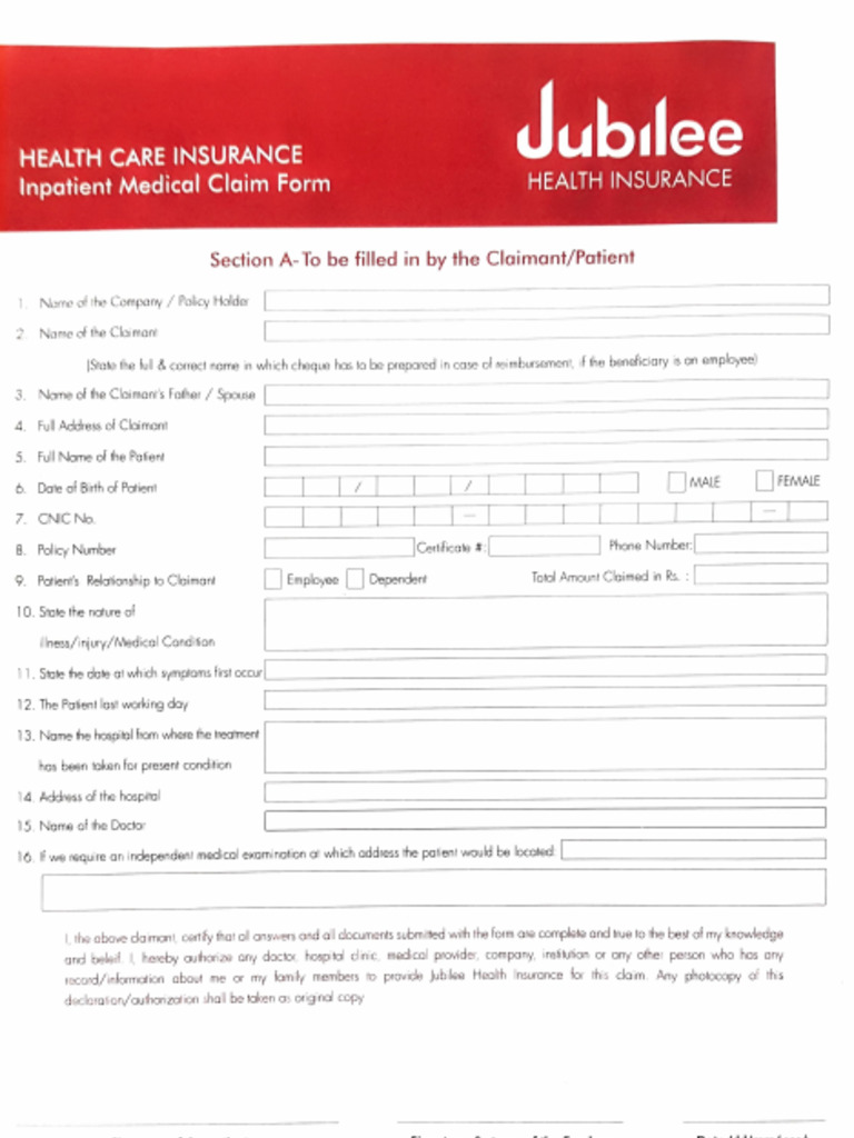 IPD Claim Form Jubilee | PDF