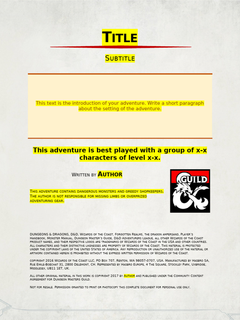 778787-Str DMs Guild Template Letter Word2016 v1.1 | PDF | Wizards Of ...