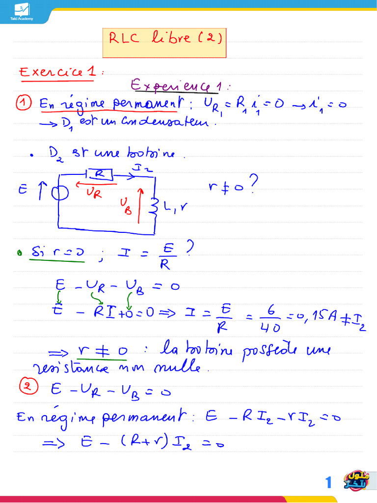 67481e77b7d41_Corrigé_ RLC libre (2) 4M | PDF