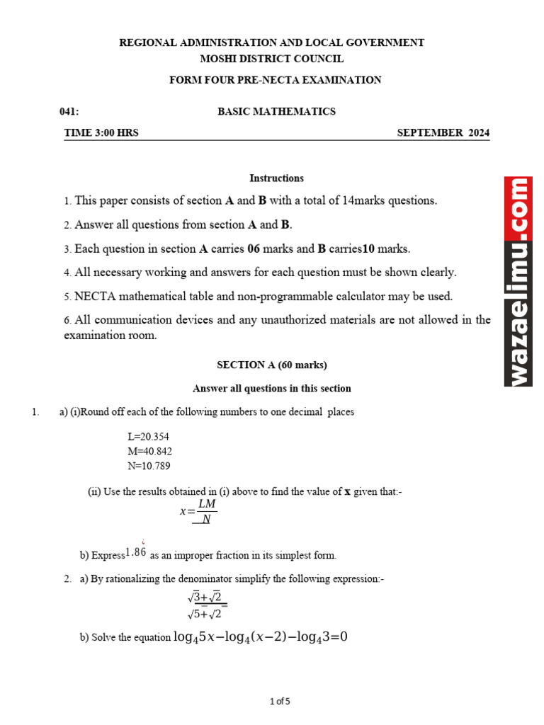 Basic Mathematics f4 | PDF | Mathematics