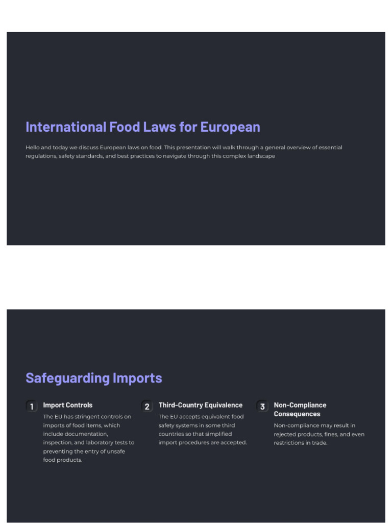 International Food Laws for Eu | PDF
