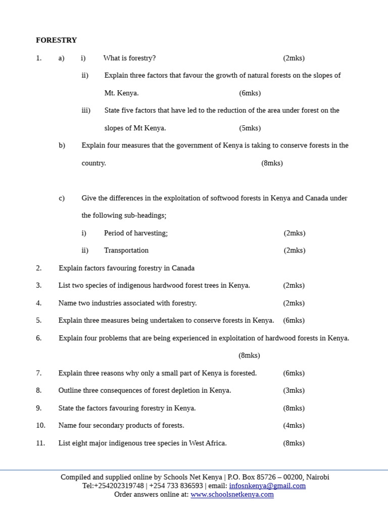 forestry-questions | PDF | Forests | Forestry