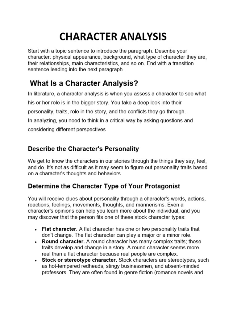 Character Analysis | PDF