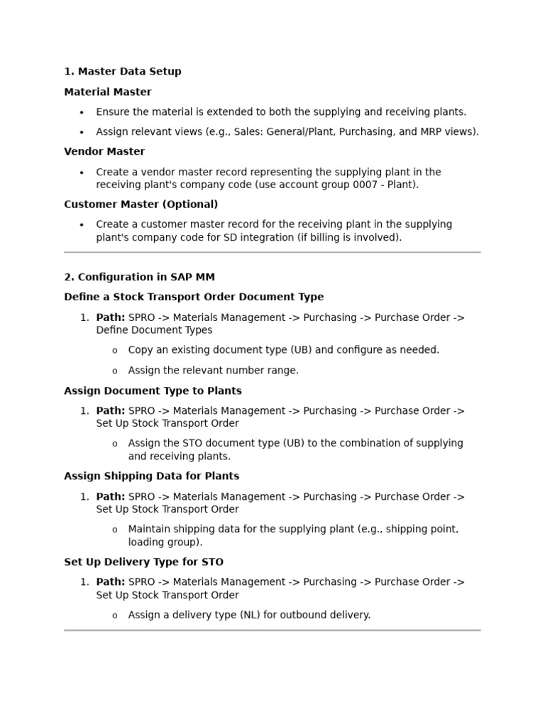 Stock Transfer Order Configuration | PDF | Logistics | Computing