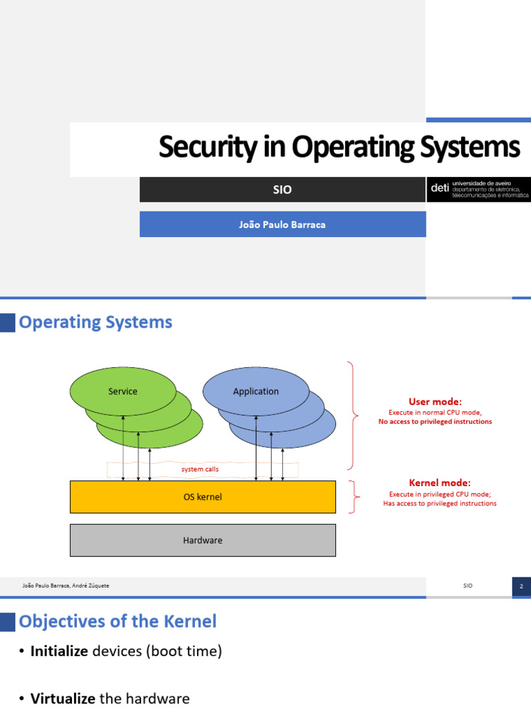 10 Security in Operating Systems | PDF | Operating System | Kernel (Operating System)