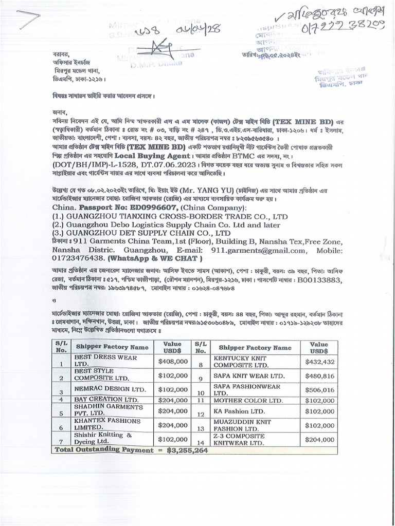 GD Copy of Tex Min Mirpur Model Thana | PDF