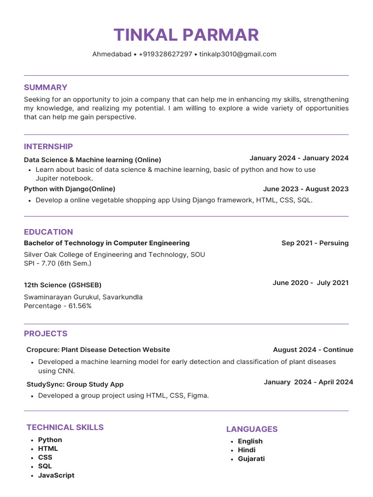 Resume 2 | PDF