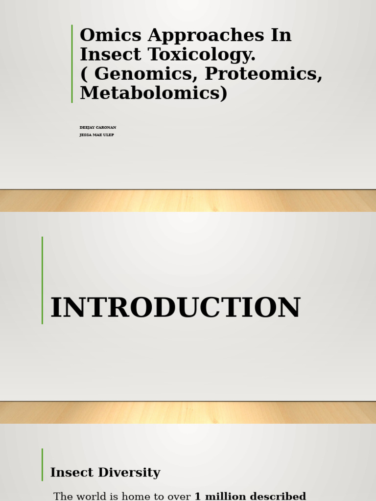 Omics Approaches in Insect Toxicology (Autosaved) | PDF | Metabolomics | Species