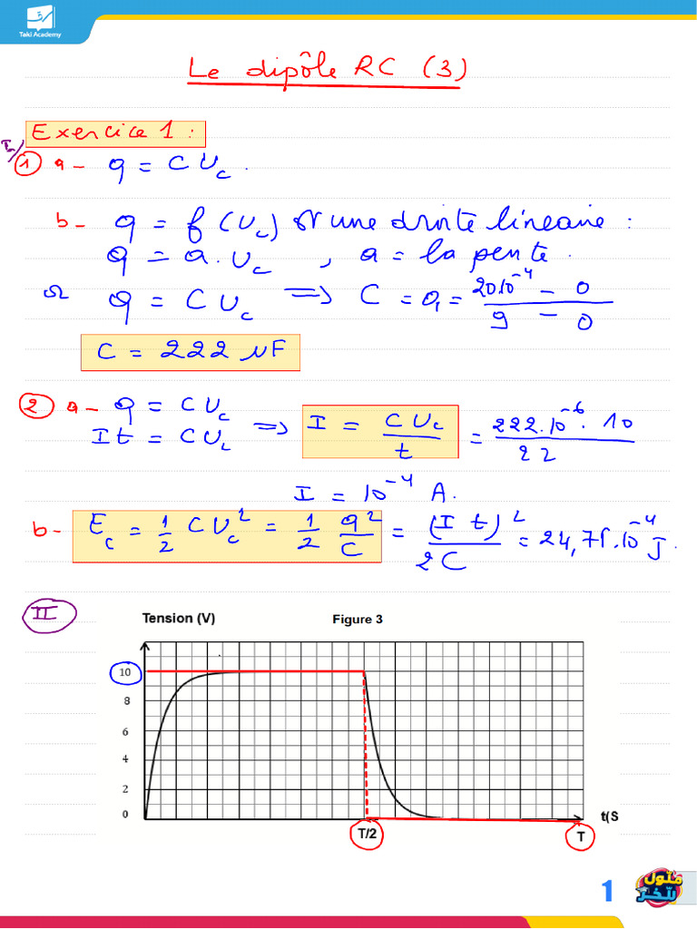 6706c449489e4_Corrigé_Le Dipole RC (3) | PDF