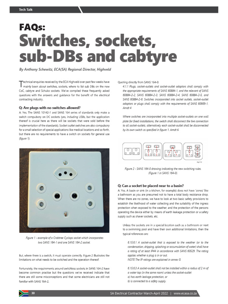 FAQs SA Electrical Contractor March April 2022 | PDF | Ac Power Plugs And Sockets | Equipment