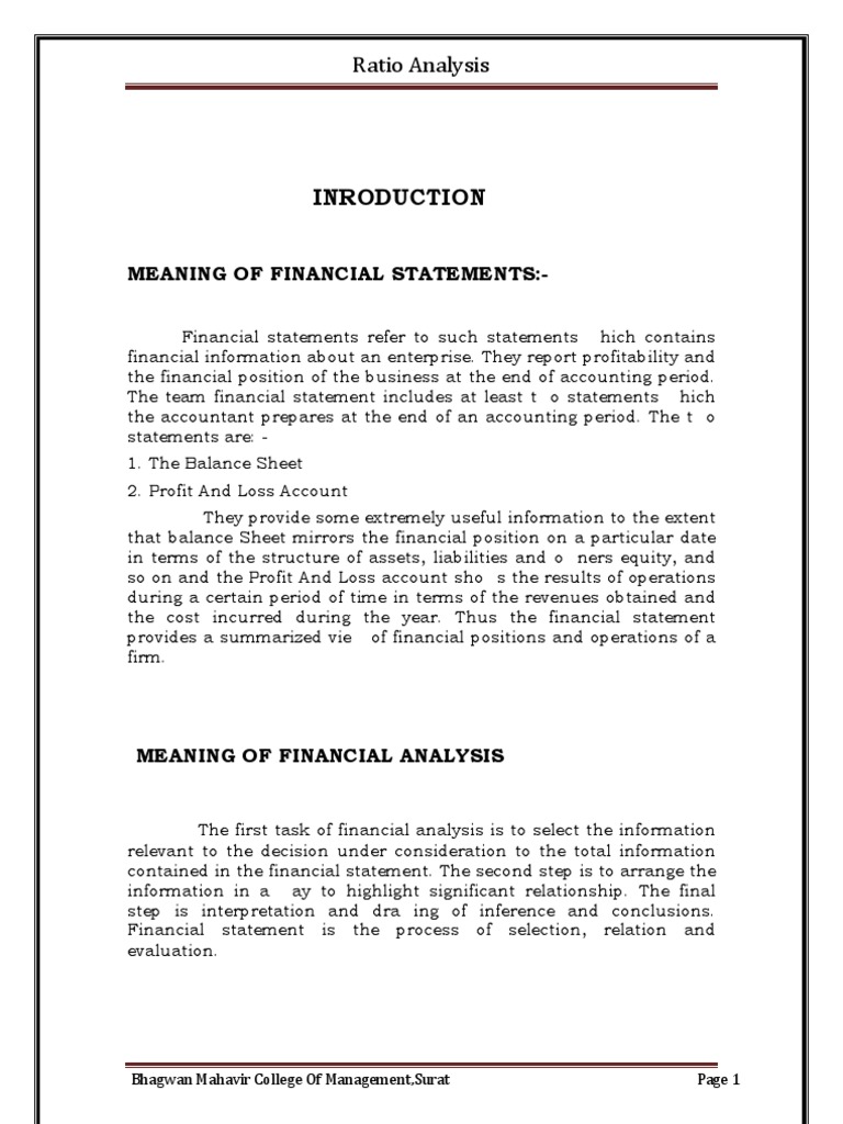 Project Ratio Analysis | PDF | Banks | Revenue