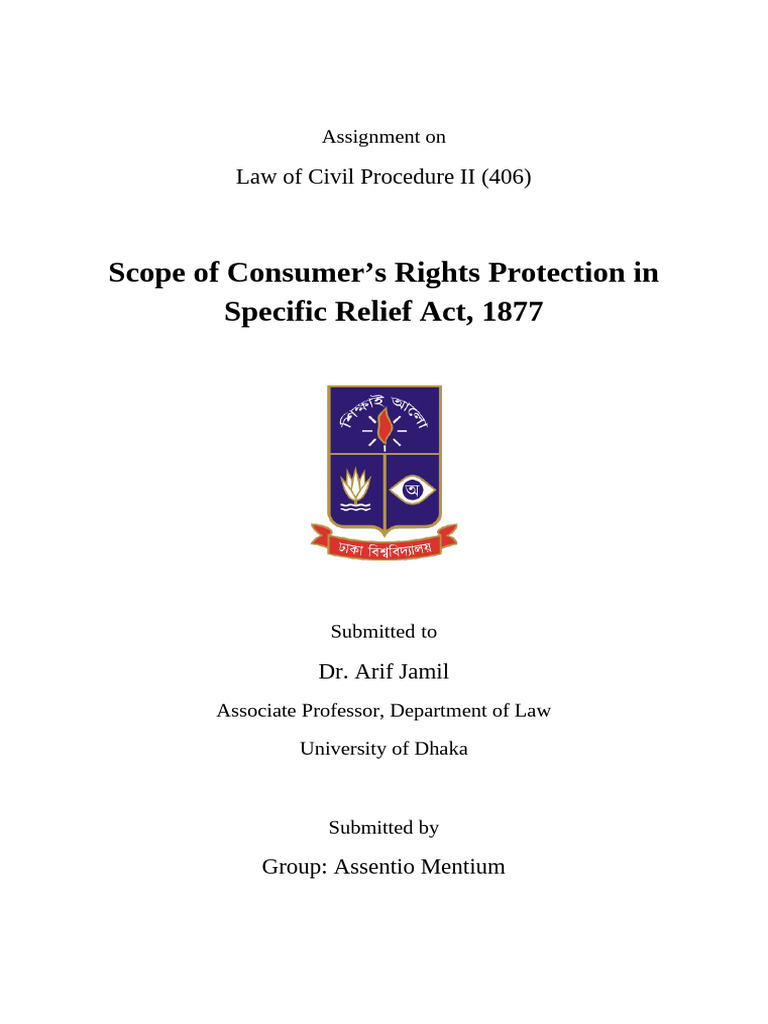 CPC II Assignment (Final Version) | PDF | Legal Remedy | Specific ...