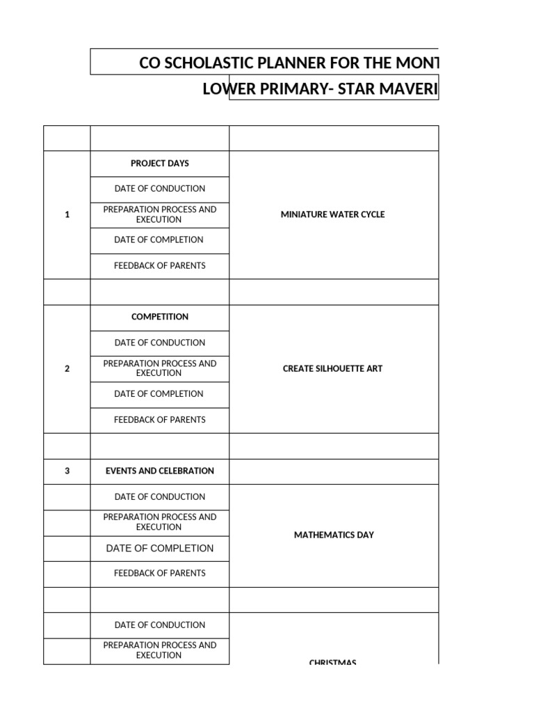 December Coscholastic Planner 24-25 LP &Pp-2 | PDF