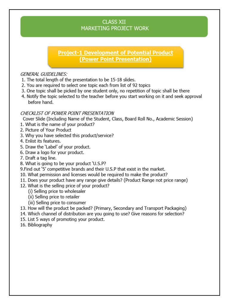 Marketing Project Guidelines and Checklist | PDF | Social Media ...