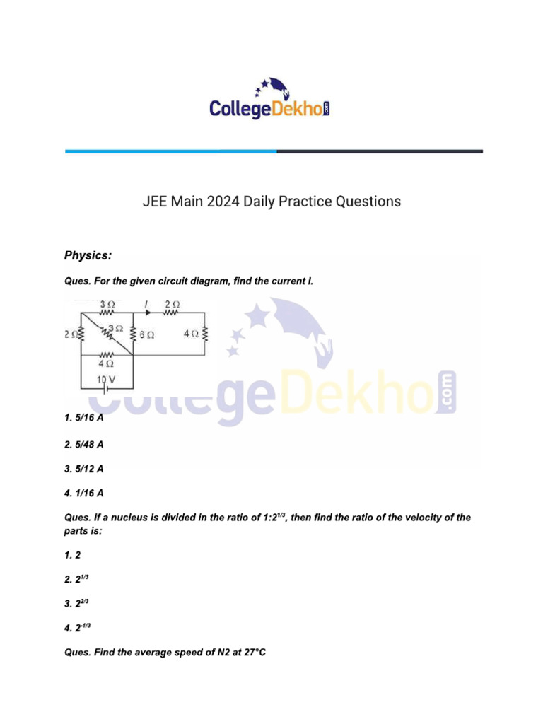 Jee-Main-2024-daily-practice-questions-Paper_21 | PDF