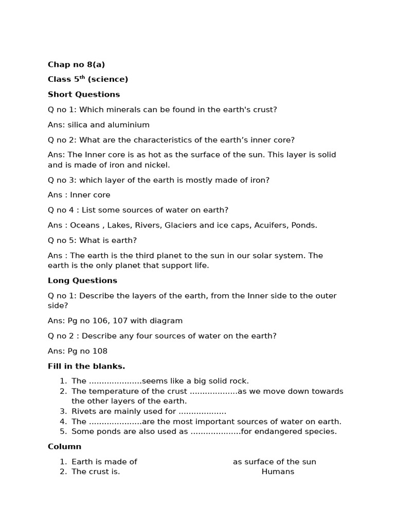 Class 5 Science | PDF