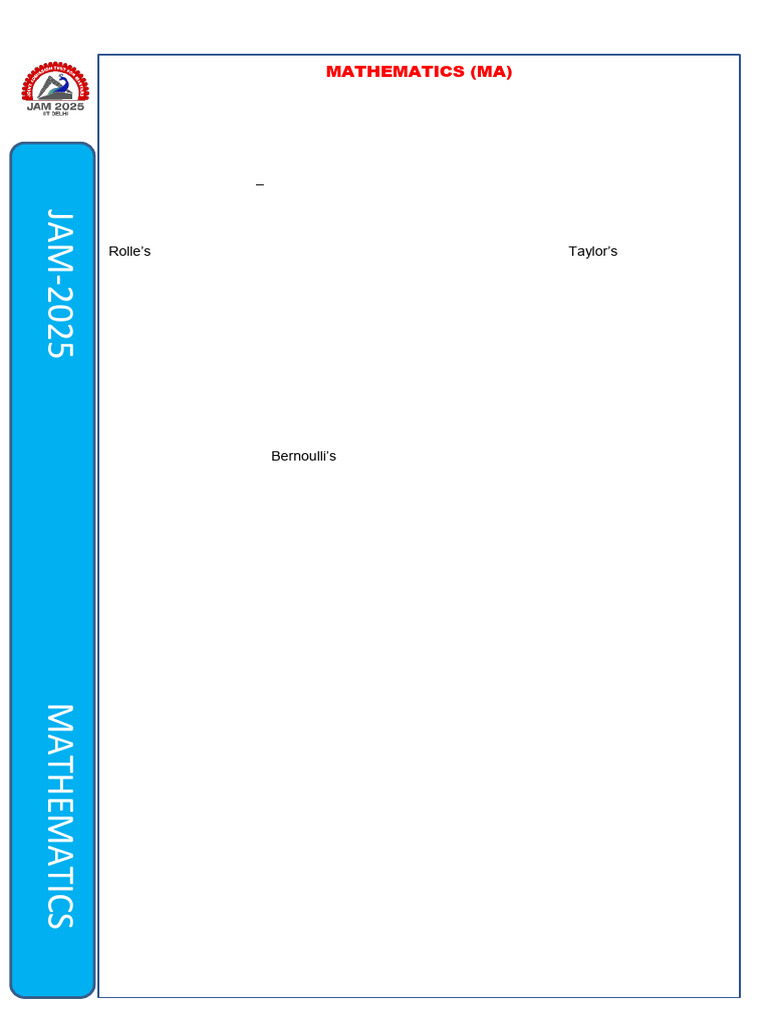 IIT JAM 2025 Mathematics Syllabus | PDF