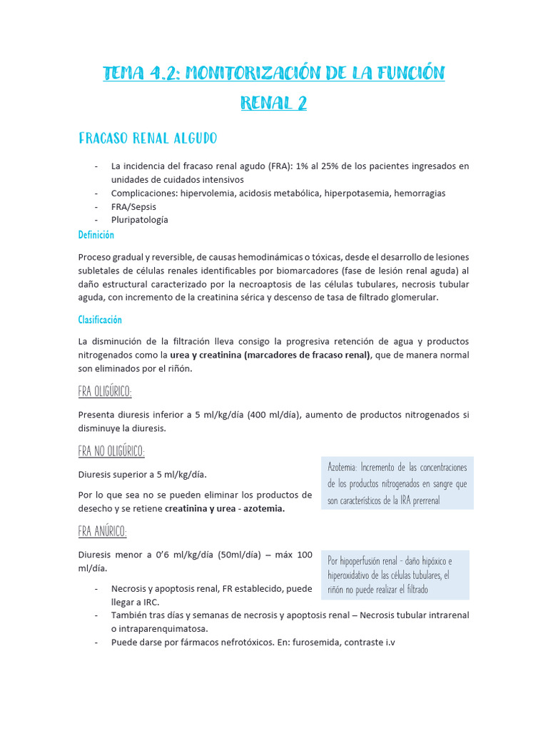 Tema 4.2 - Nefro | PDF | Especialidades Medicas | Enfermedades y trastornos