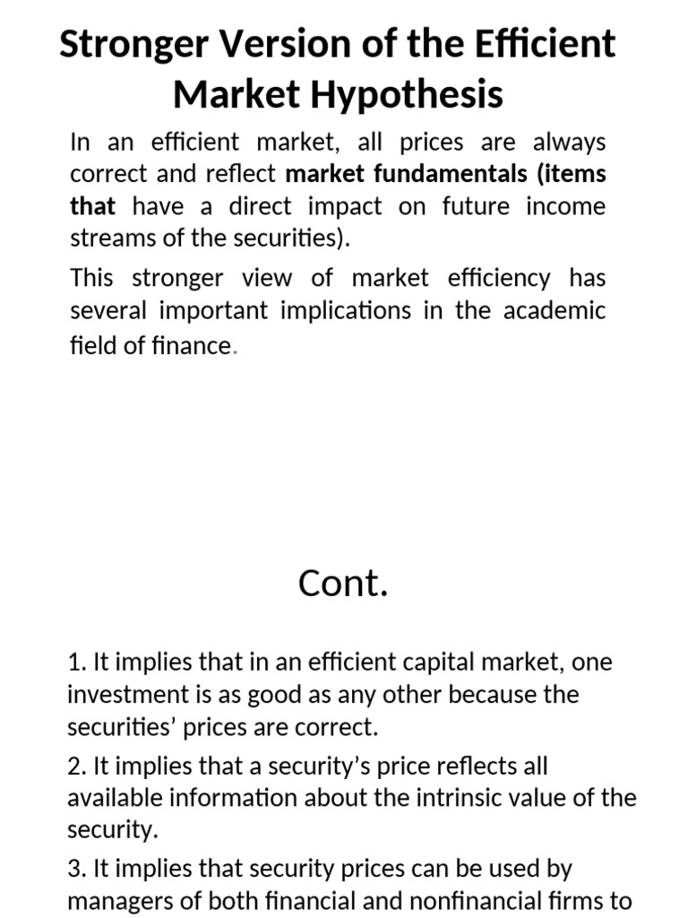 Lecture 7a | PDF | Efficient Market Hypothesis | Stocks