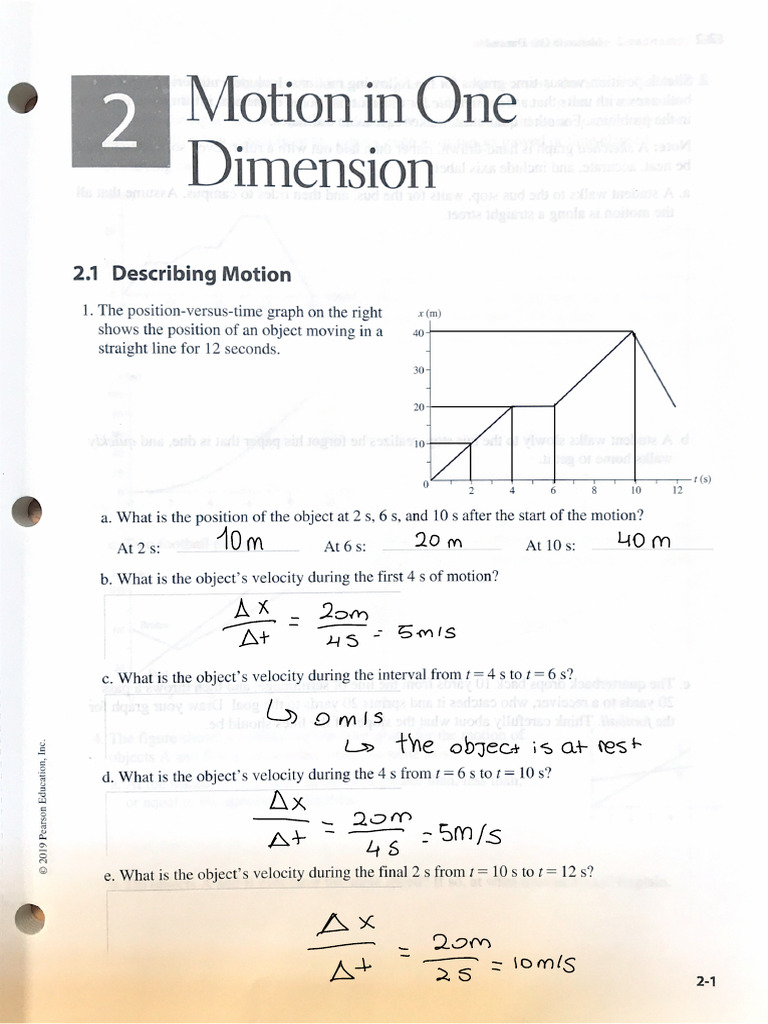 Workbook 2.1 -2 1D Motion (3).pdf | PDF