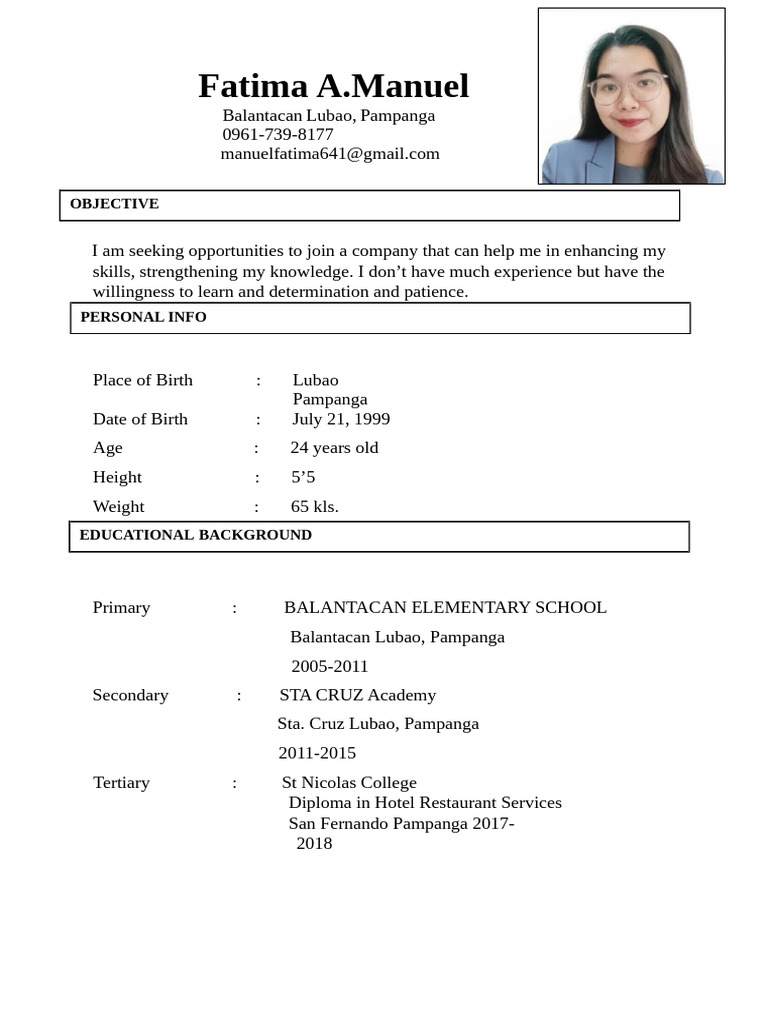 FATIMA RESUME UPDATED | PDF