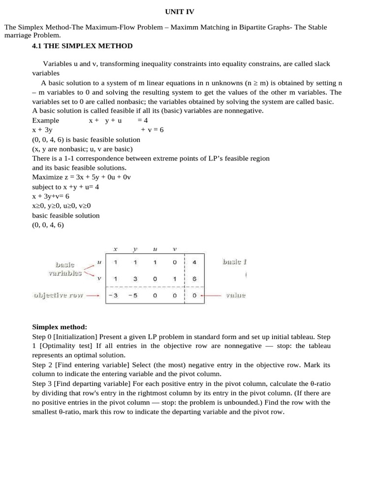 Simplex Method and Flow Problems | PDF | Computational Problems ...