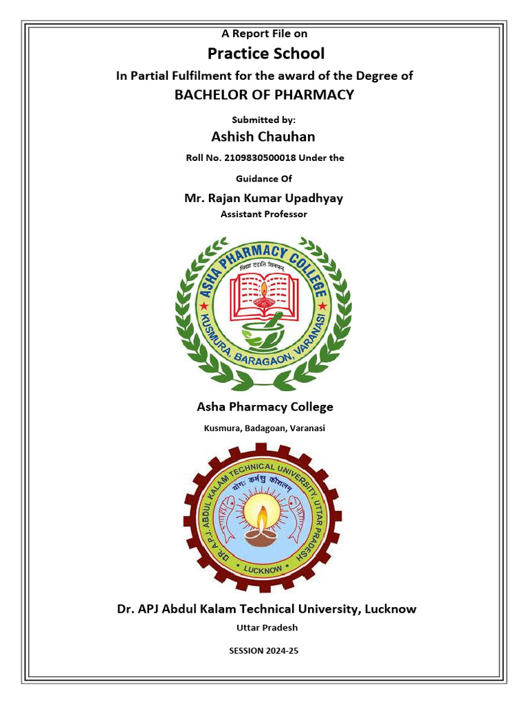 School Practice Report for B.Pharm Degree | PDF | Pharmacy ...