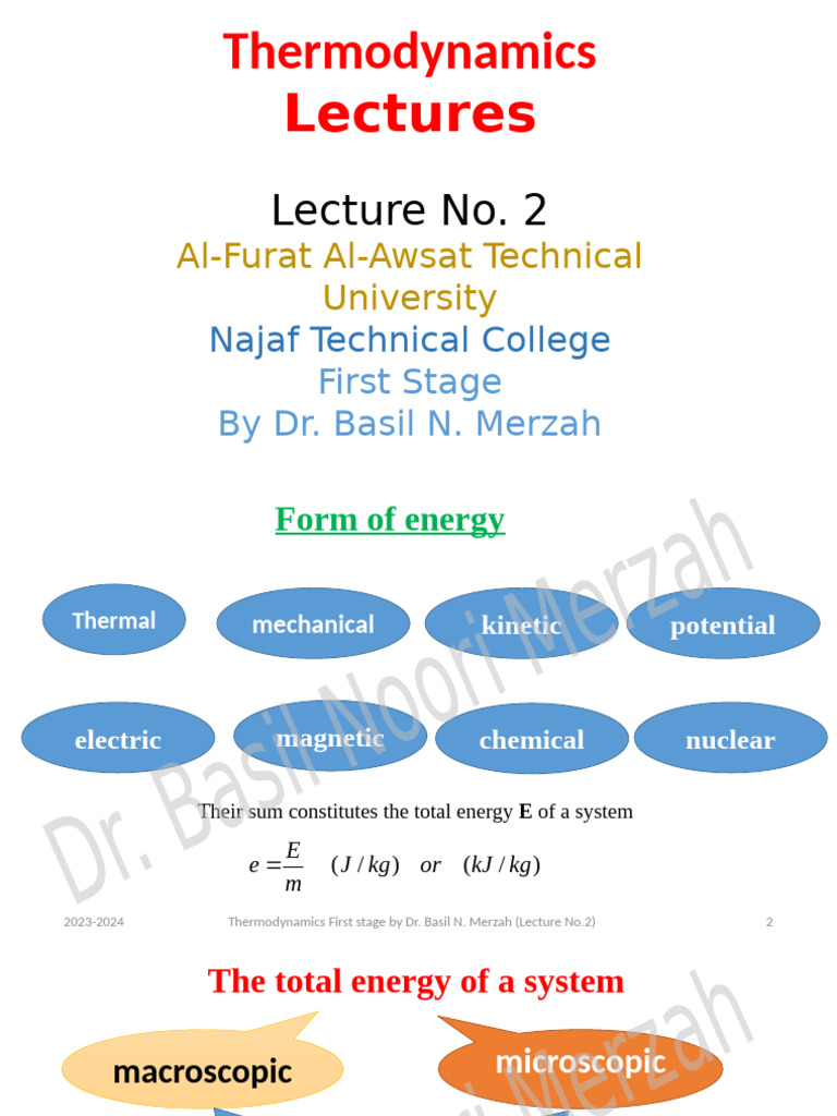 Lecture (2) Energy | PDF | Heat | Kinetic Energy