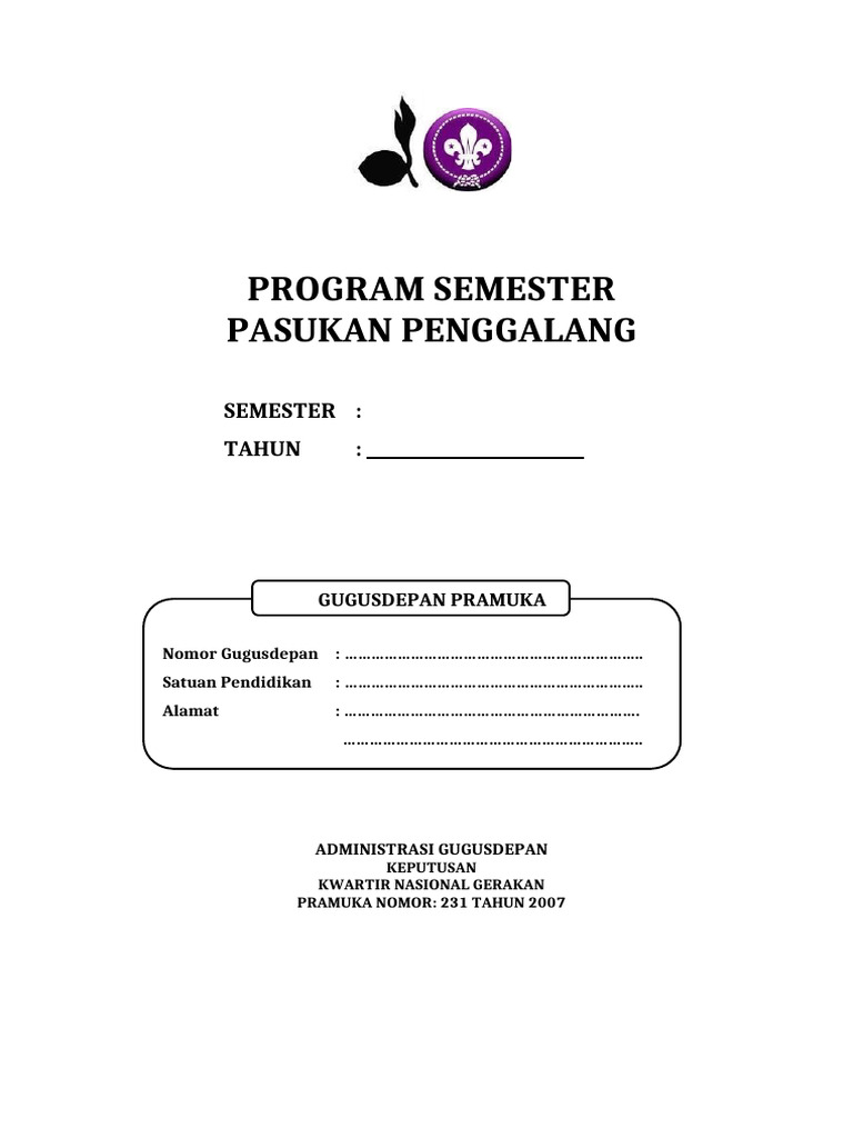 PROGRAM SEMESTER PASUKAN PENGGALANG2222 | PDF