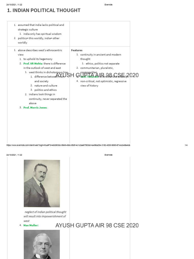 PSIR PAPER 1 PART B - Indian Political Thought Intro | PDF | Indian ...