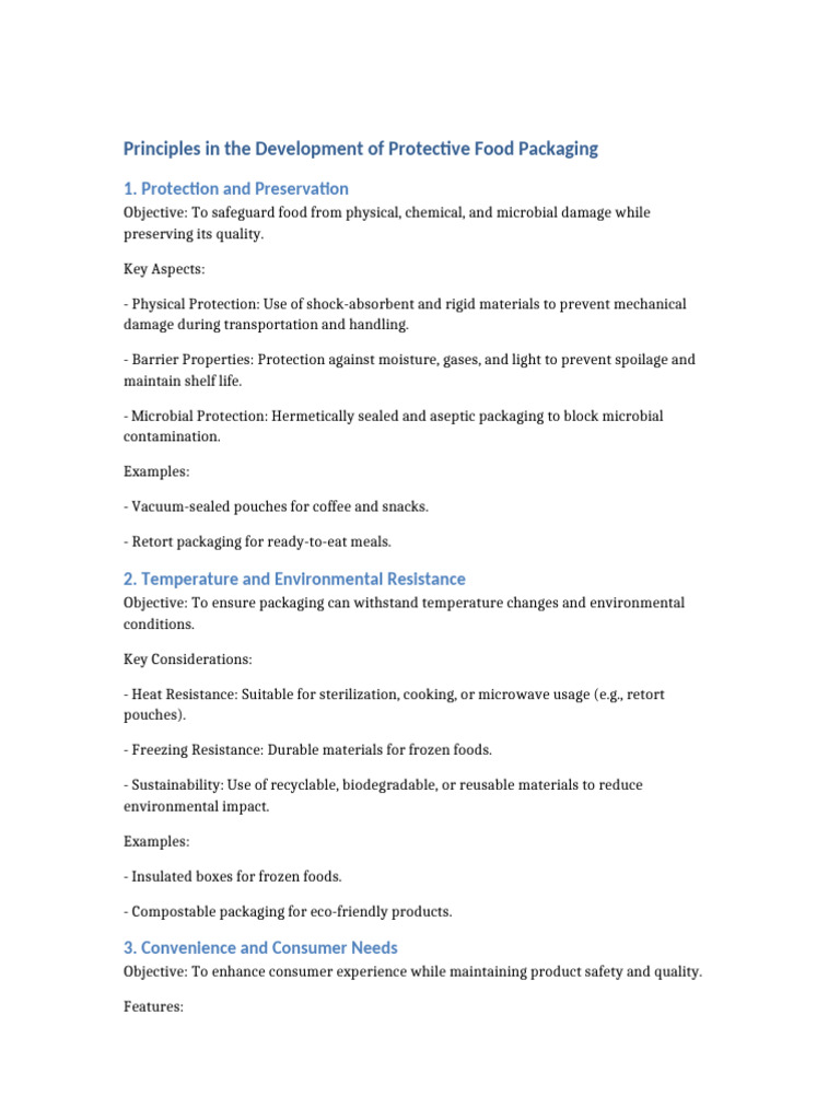 Principles of Protective Food Packaging | PDF | Packaging And Labeling ...