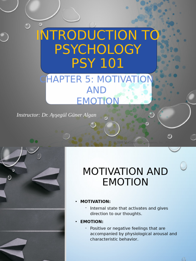 Psy 101 Chapter 5 Motivation Emotion | PDF | Eating | Emotions