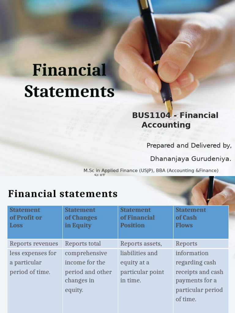 Financial Statements... | PDF | Expense | Income Statement
