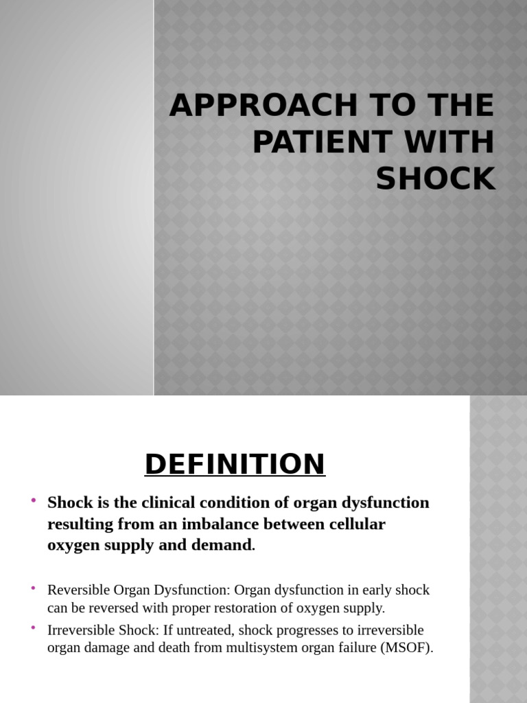 Approach to the Patient With Shock (2) | PDF | Shock (Circulatory) | Heart