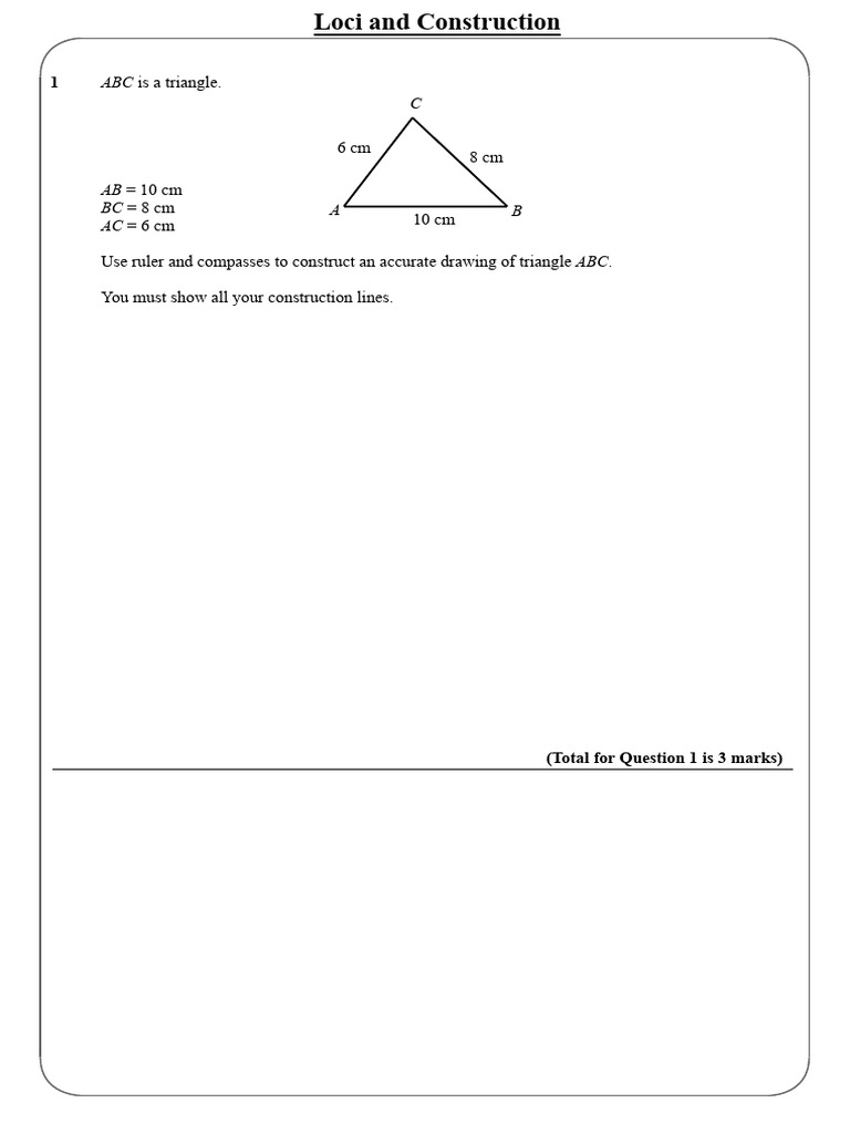 Loci and Construction | PDF | Triangle | Perpendicular
