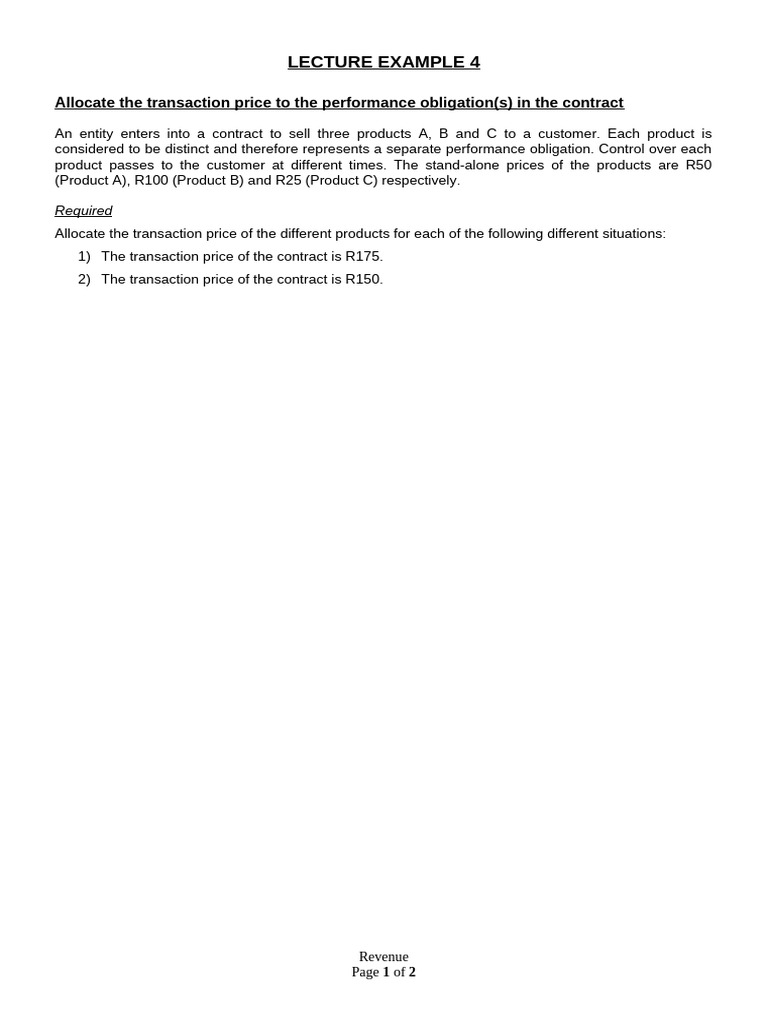 Lecture Example 4-5 Questions - Revenue | PDF | Economies | Business