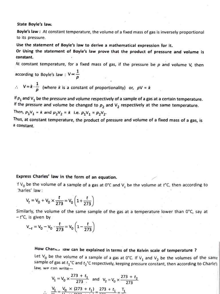 Derivation of Chapter 2 Physical Science | PDF | Gases | Physical ...