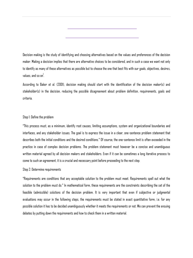 Part 5 Decision Making | PDF | Decision Making | Goal Part 5 Decision Making | PDF | Decision Making | Goal