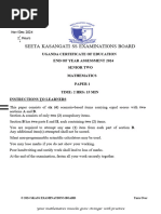 S2 Mathematics Exam Paper 2025 | PDF | Economies