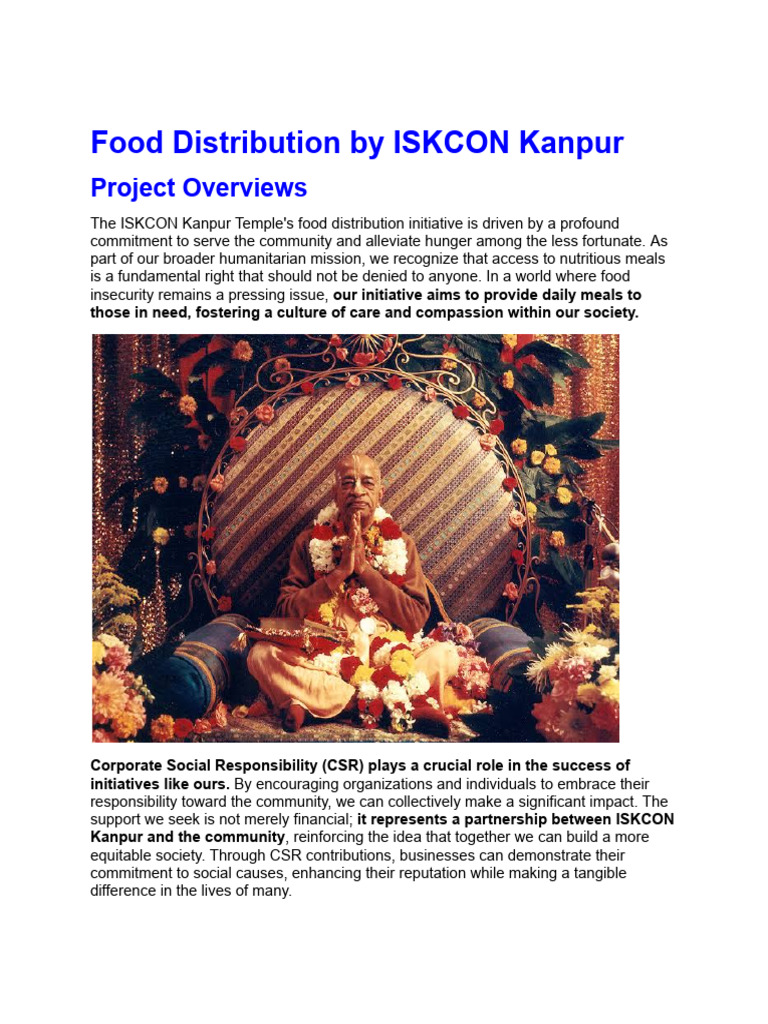 Food Distribution Project | PDF | Hunger | Corporate Social Responsibility