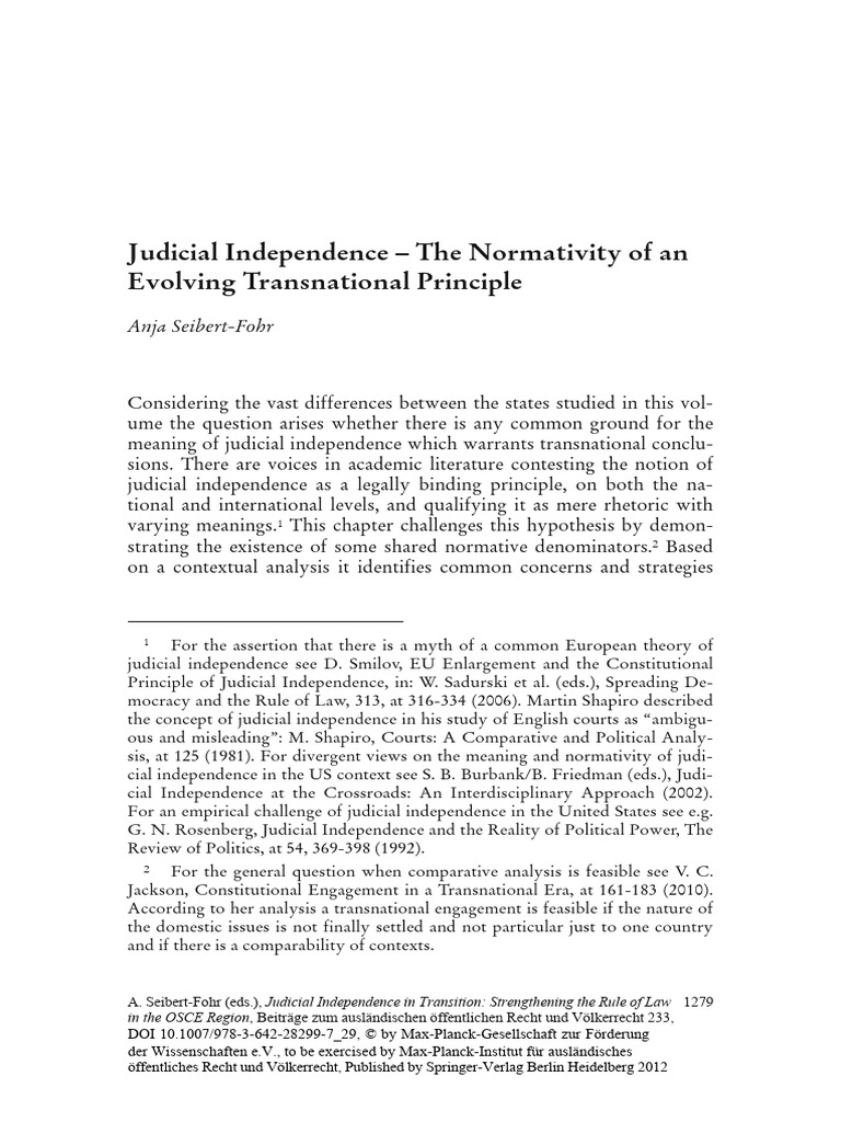 The Normativity of an Evolving Transnational Principle | PDF ...