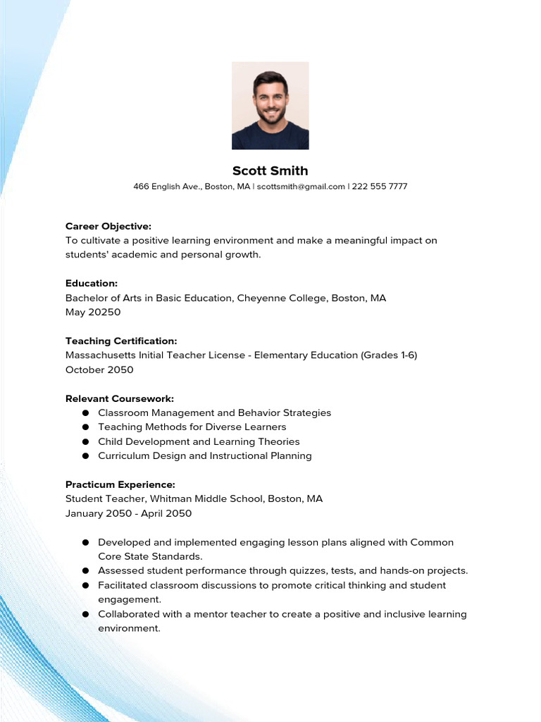 Entry-Level-Skills-of-Teacher-Resume-Template | PDF